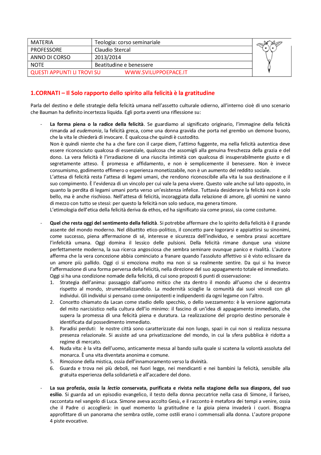 Teologia (corso seminariale) | Prove d'esame di Teologia | Docsity