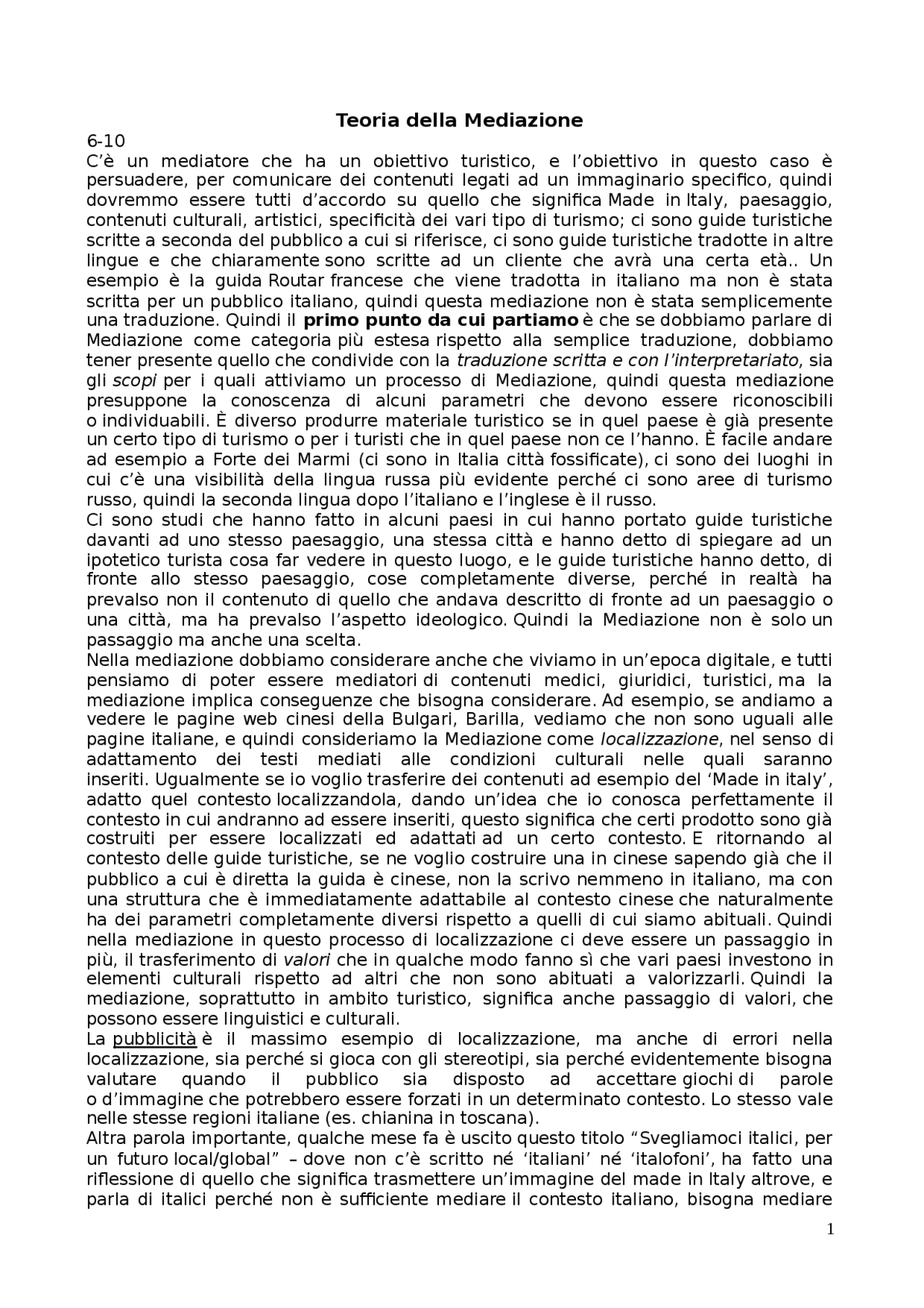 Appunti Di Teoria Della Mediazione Unistrasi Docsity