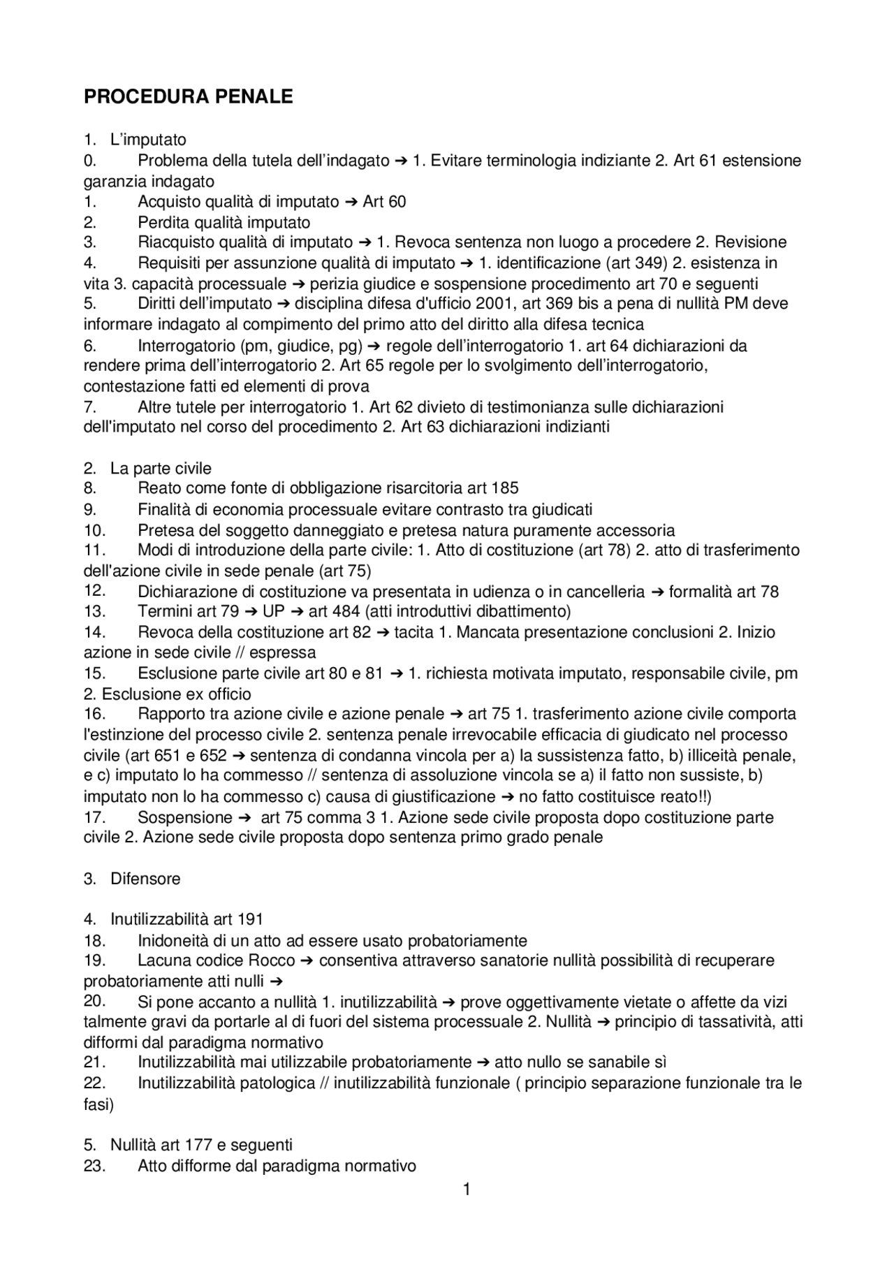 Schemi Procedura Penale Docsity