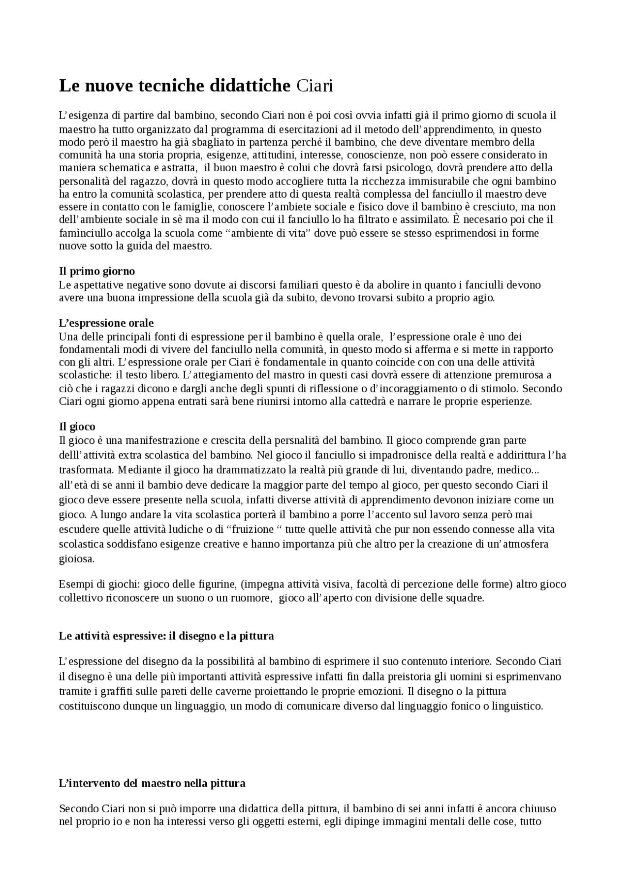 Le nuove tecniche didattiche - Docsity