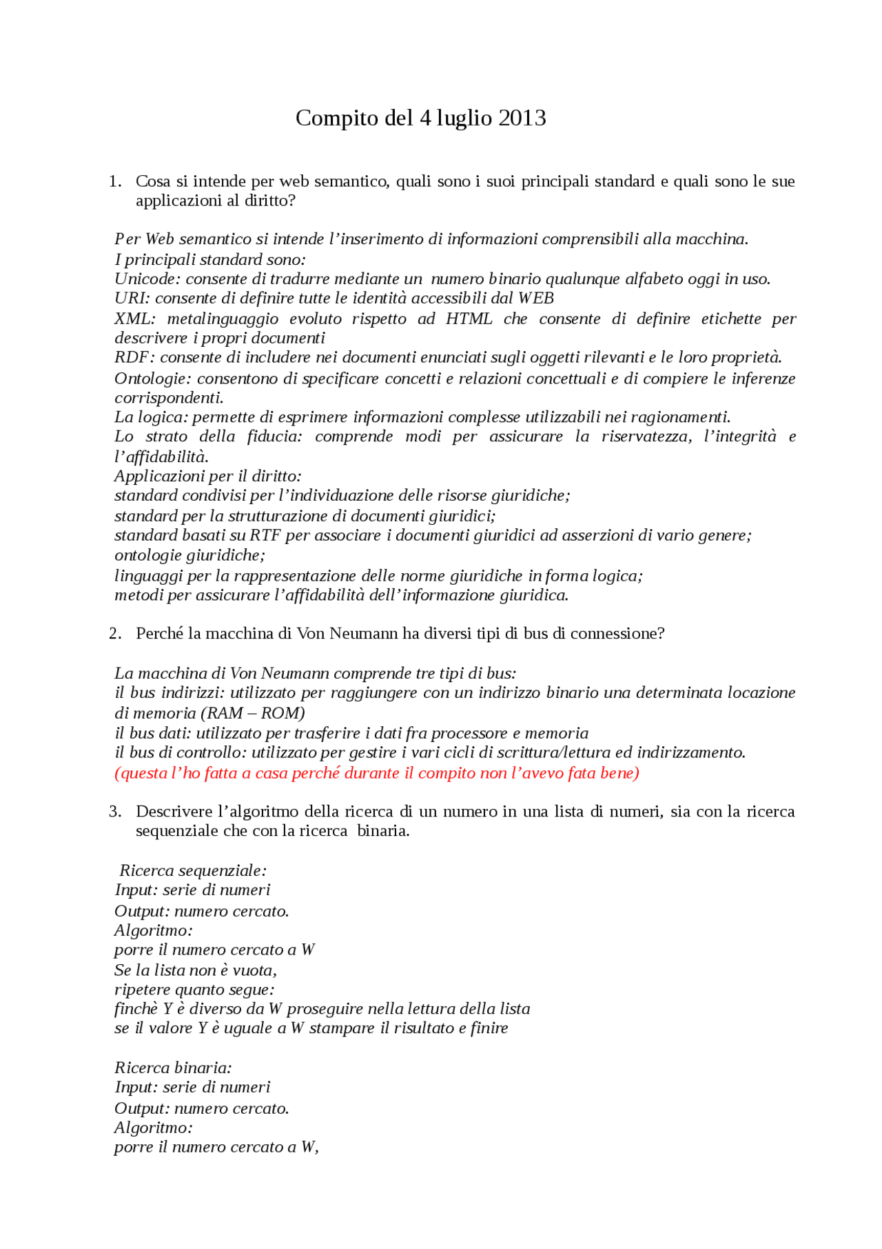 Prova Saiunipi Con Risposte 2013 Docsity
