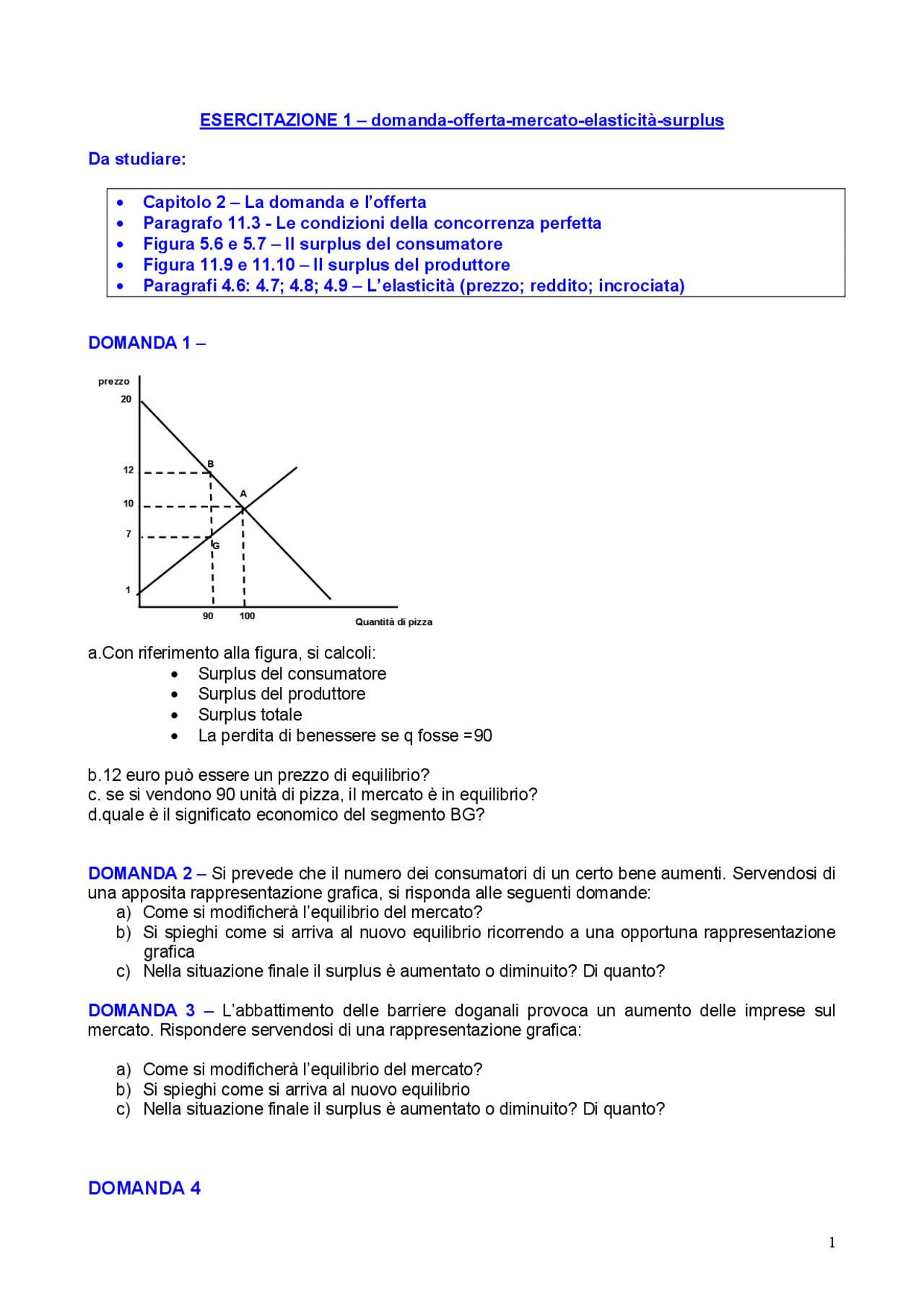 Esercitazioni Microeconomia Prove Desame Di Microeconomia Docsity