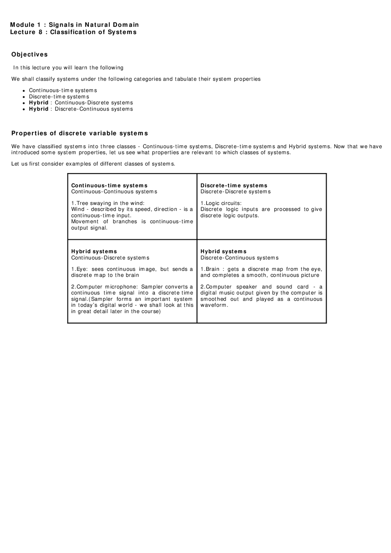 Signal And Systems 8 Lecture Docsity