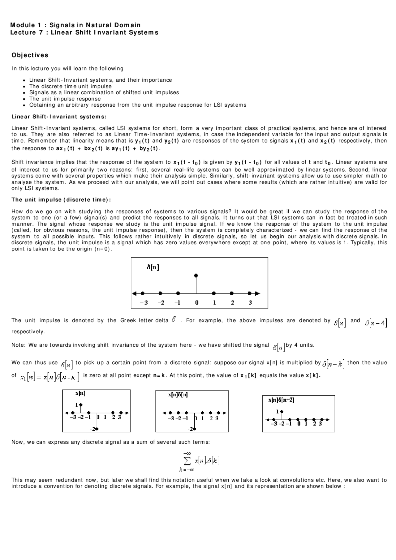 Signal And Systems 7 Lecture Docsity