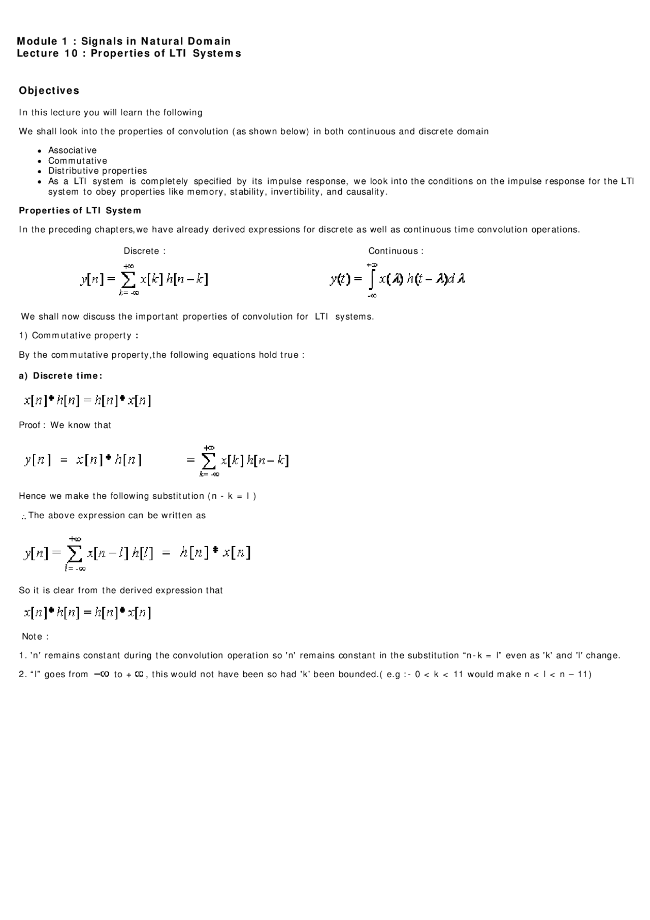 Signal And Systems 10 Lecture Docsity