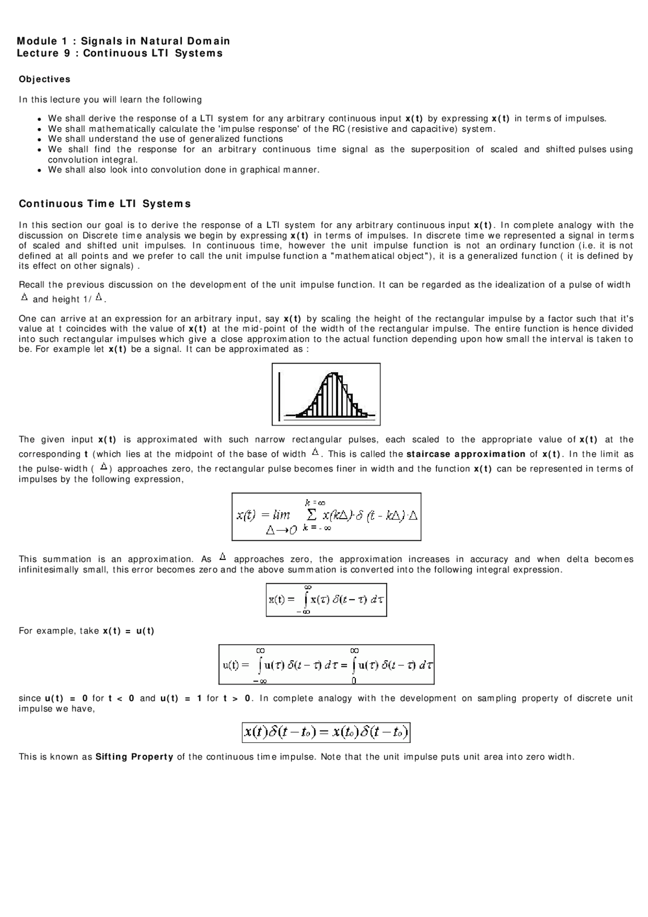 Signal And Systems 9 Lecture Docsity