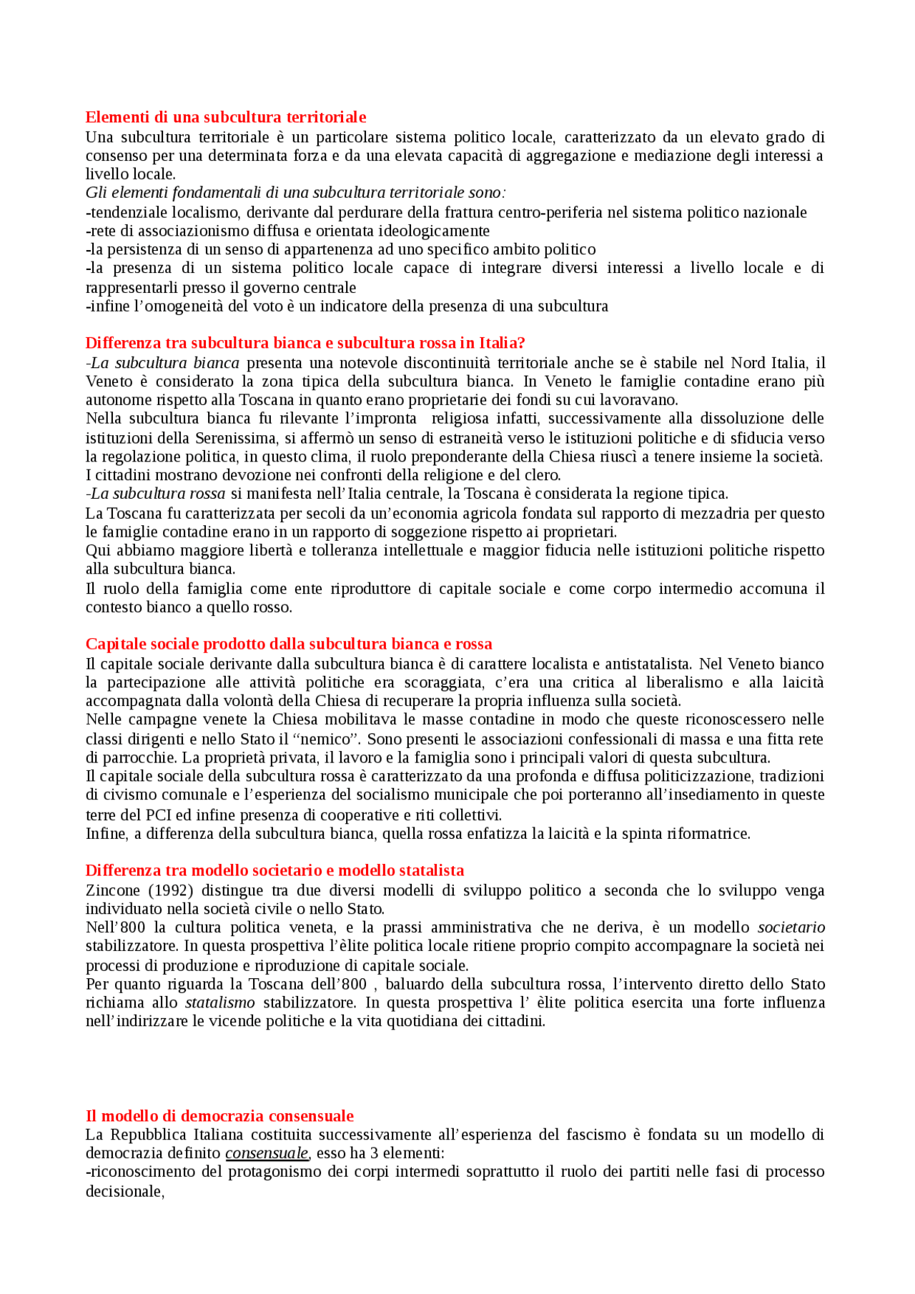 Domande Esame Scienze Politiche Docsity