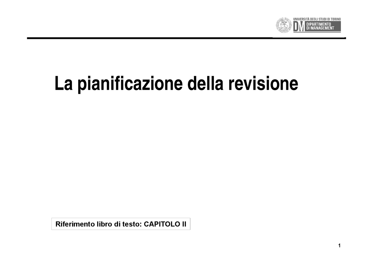Revisione Legale Dei Bilanci Unito Prof Bava Lez 3 Docsity