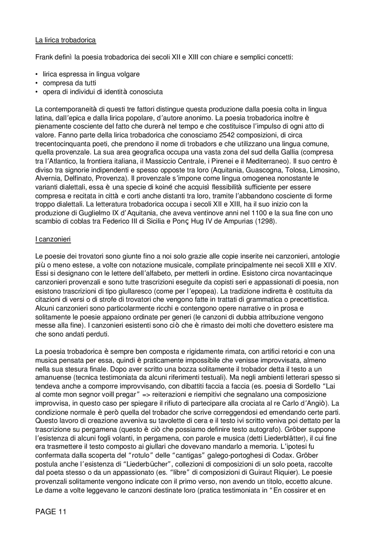 Riassunto Manuale De Riquer Leggere I Trovatori Docsity