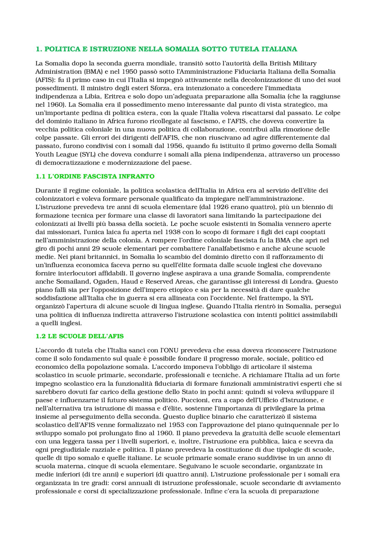 Riassunto Sei Capitoli Docsity