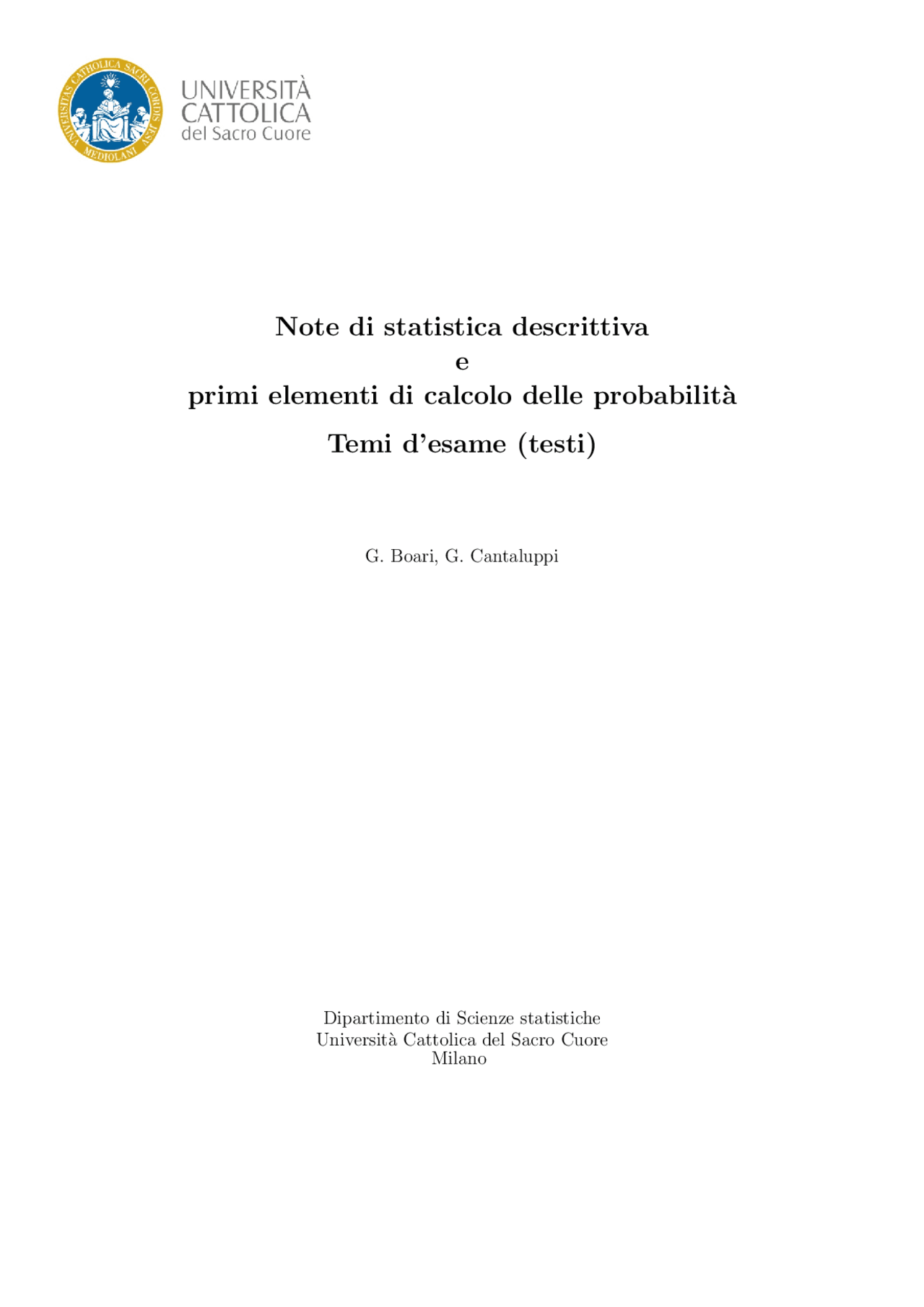 Temi esame statistica - Docsity