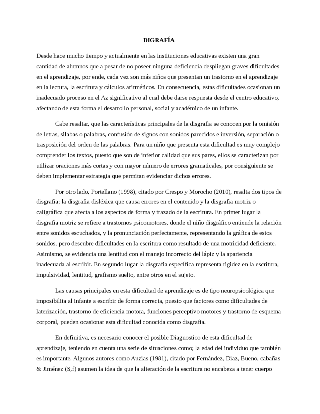 Disgrafia Docsity