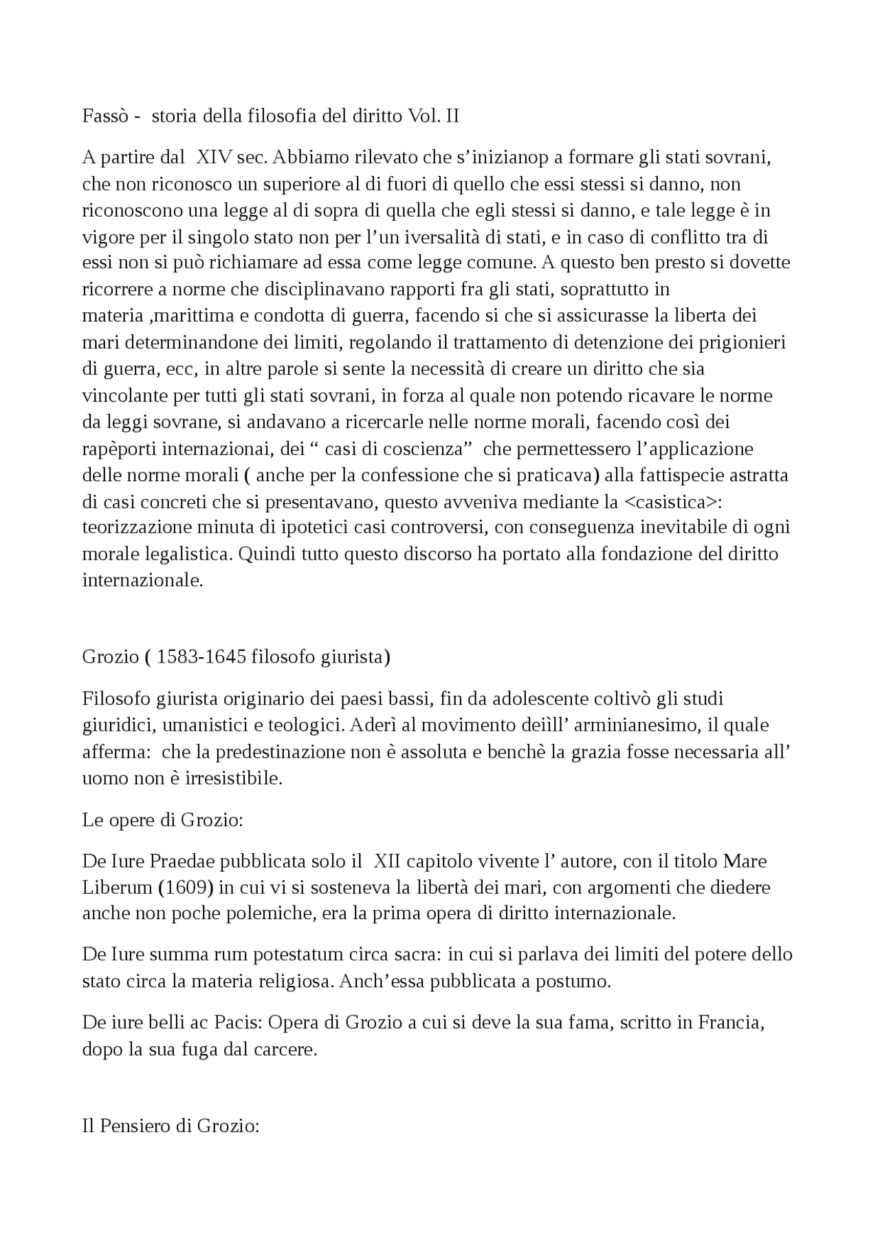 Fassò Storia Della Filosofia Moderna Docsity