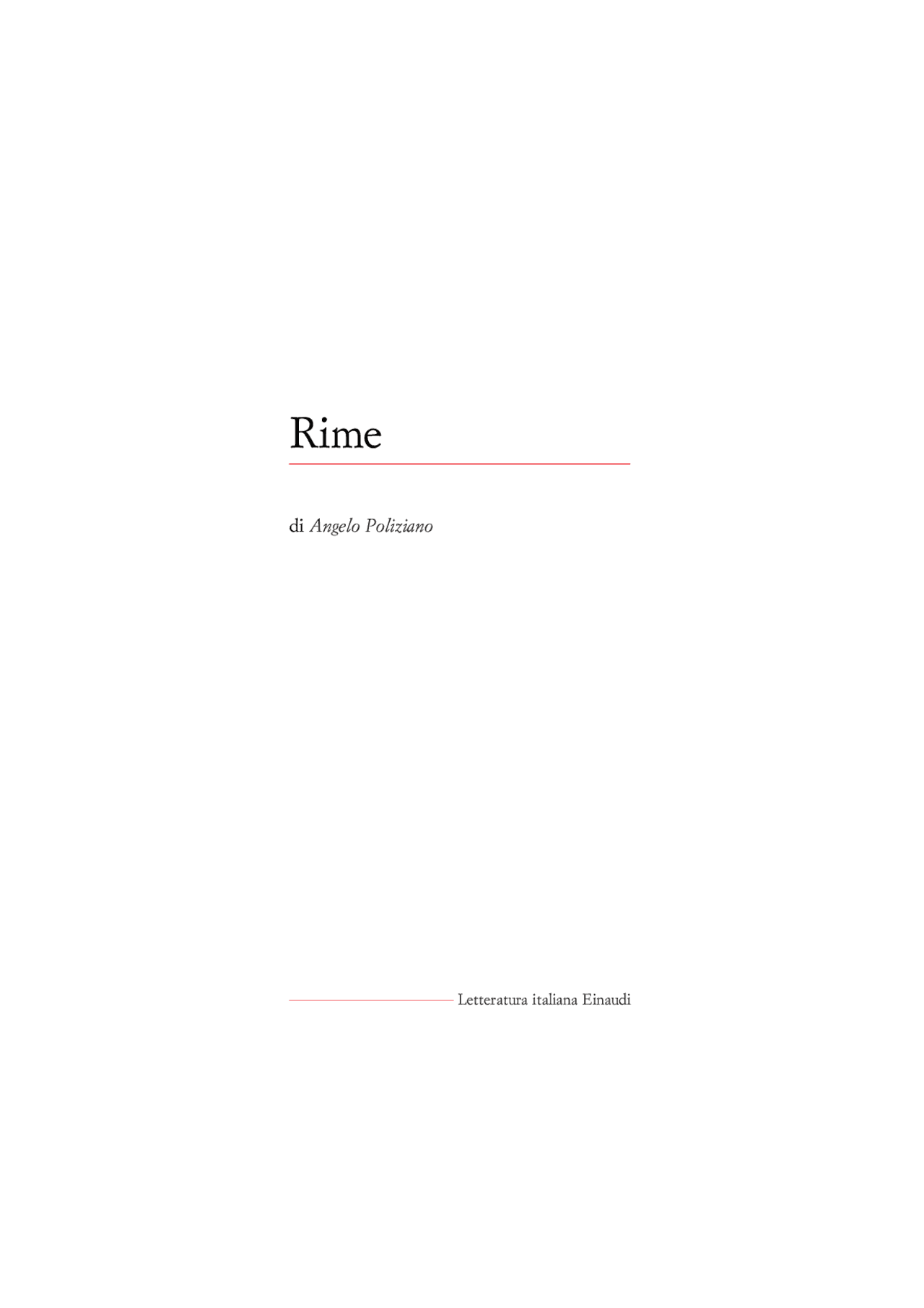 Angelo Poliziano Rime Docsity