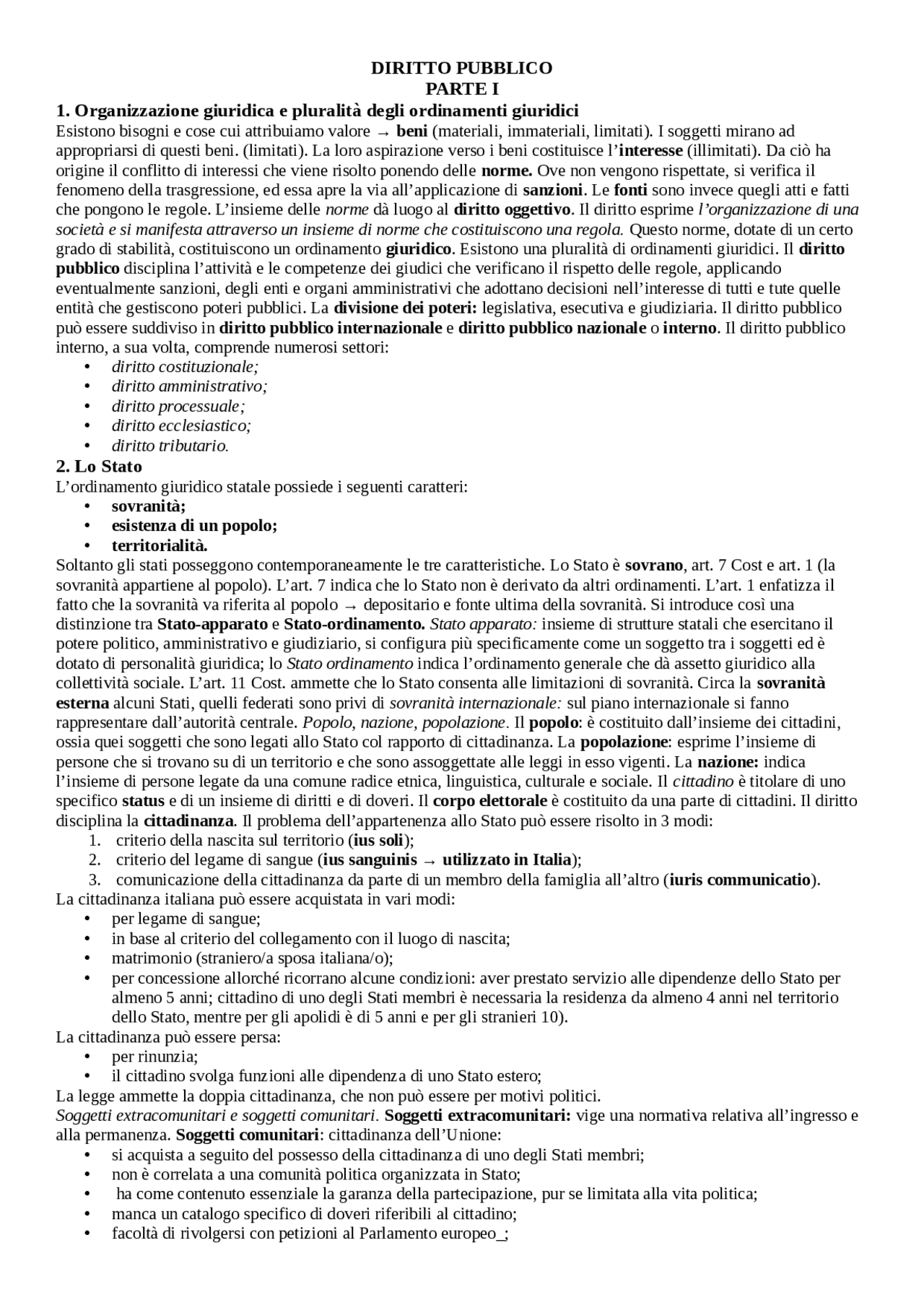 Manuale Di Diritto Pubblico Docsity