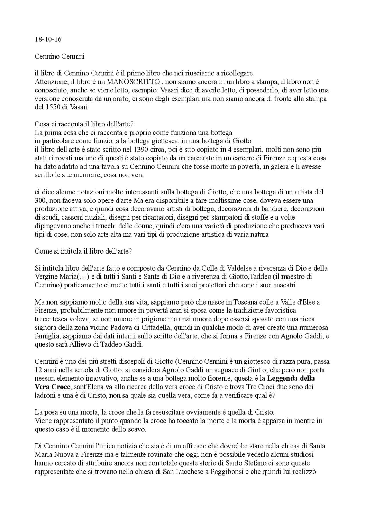 Cennino Cennini Appunti Critica Darte Docsity