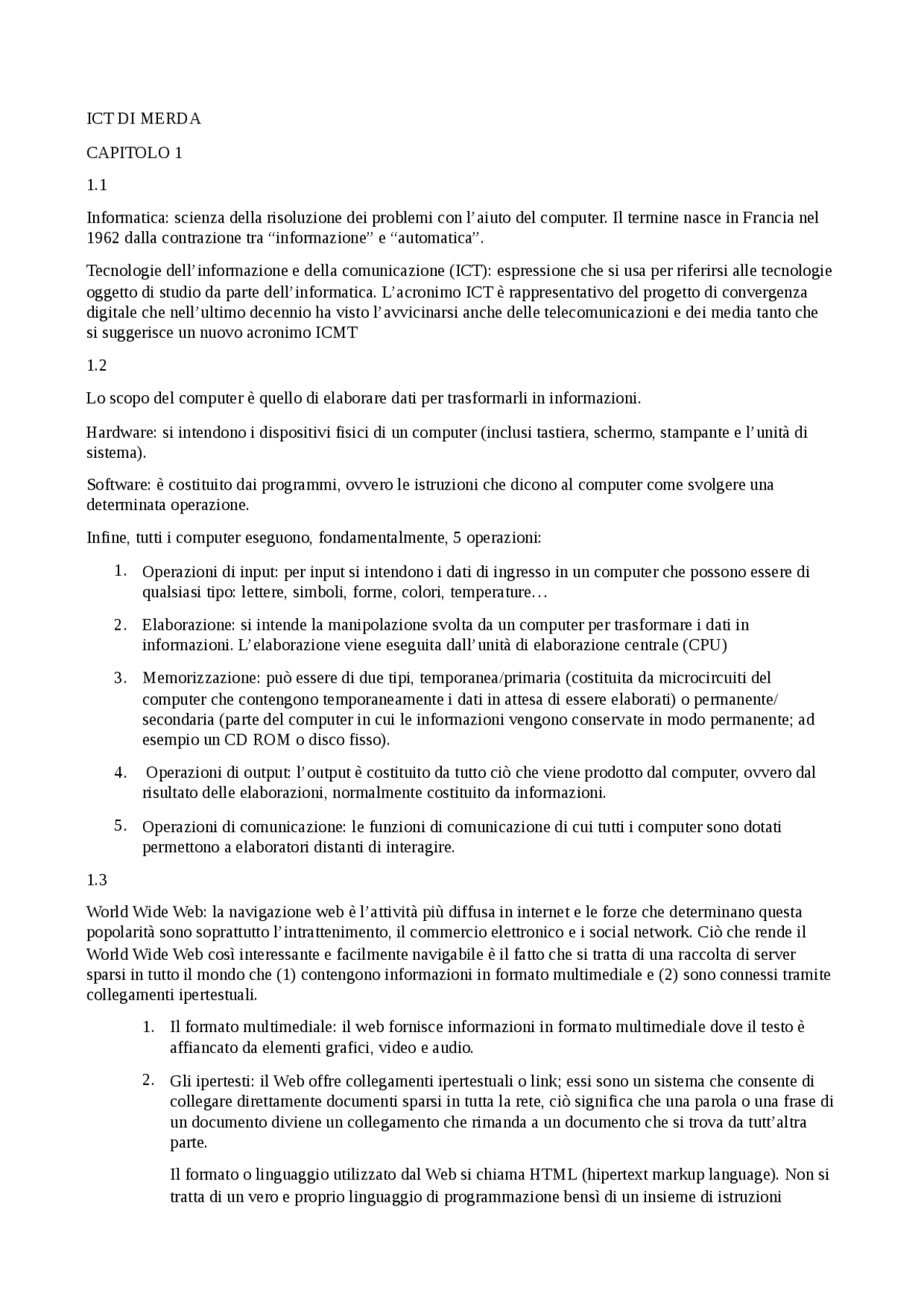 Ict E Società Dellinformazione Docsity
