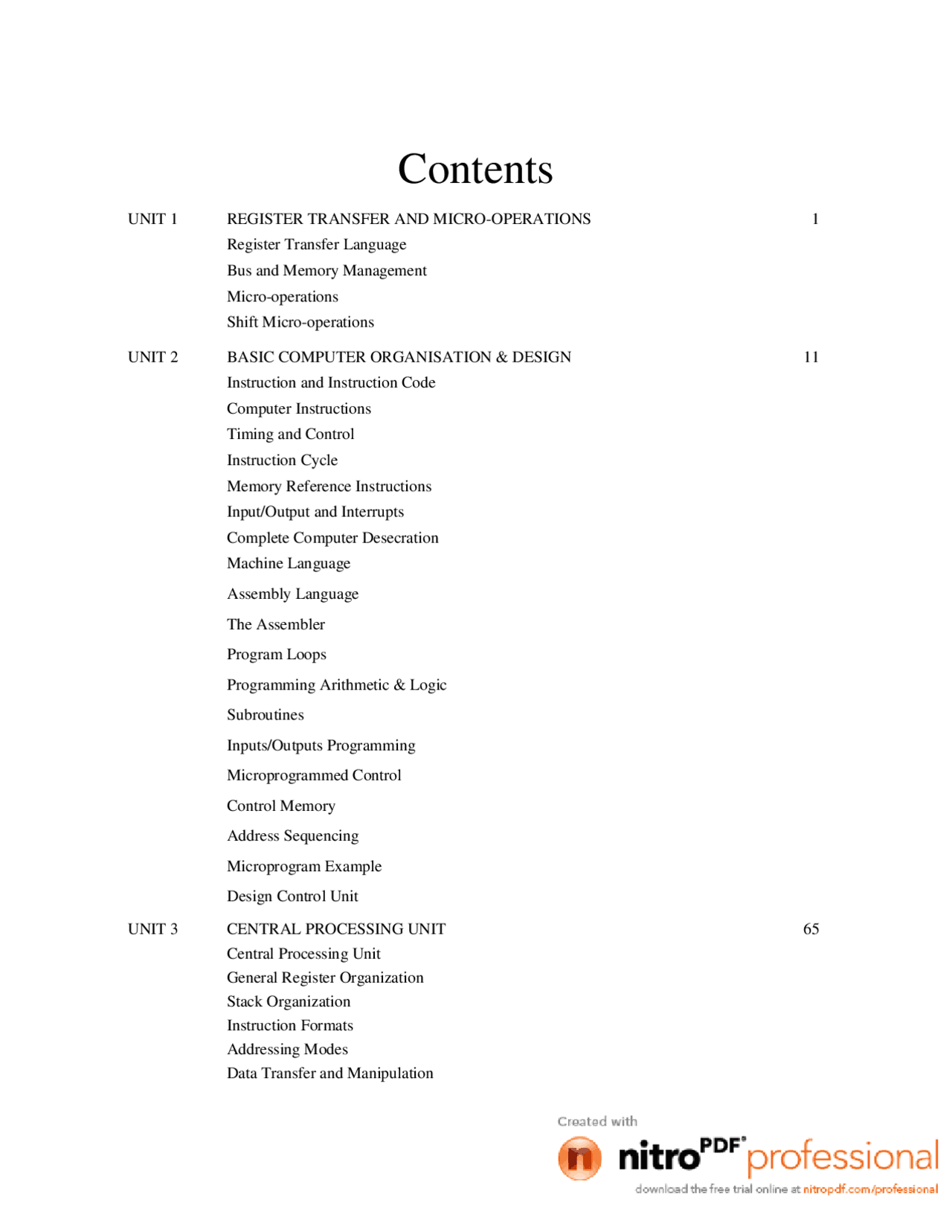 Computer Organization Docsity