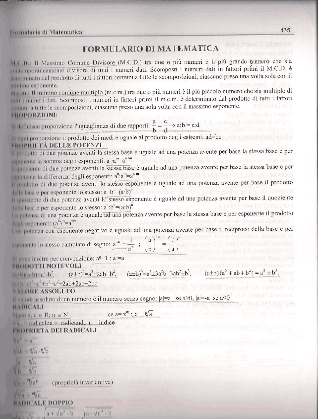 Formulario Matematica Docsity