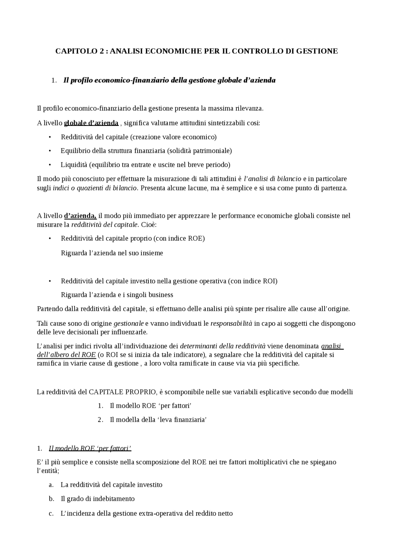 Controllo Di Gestione Docsity