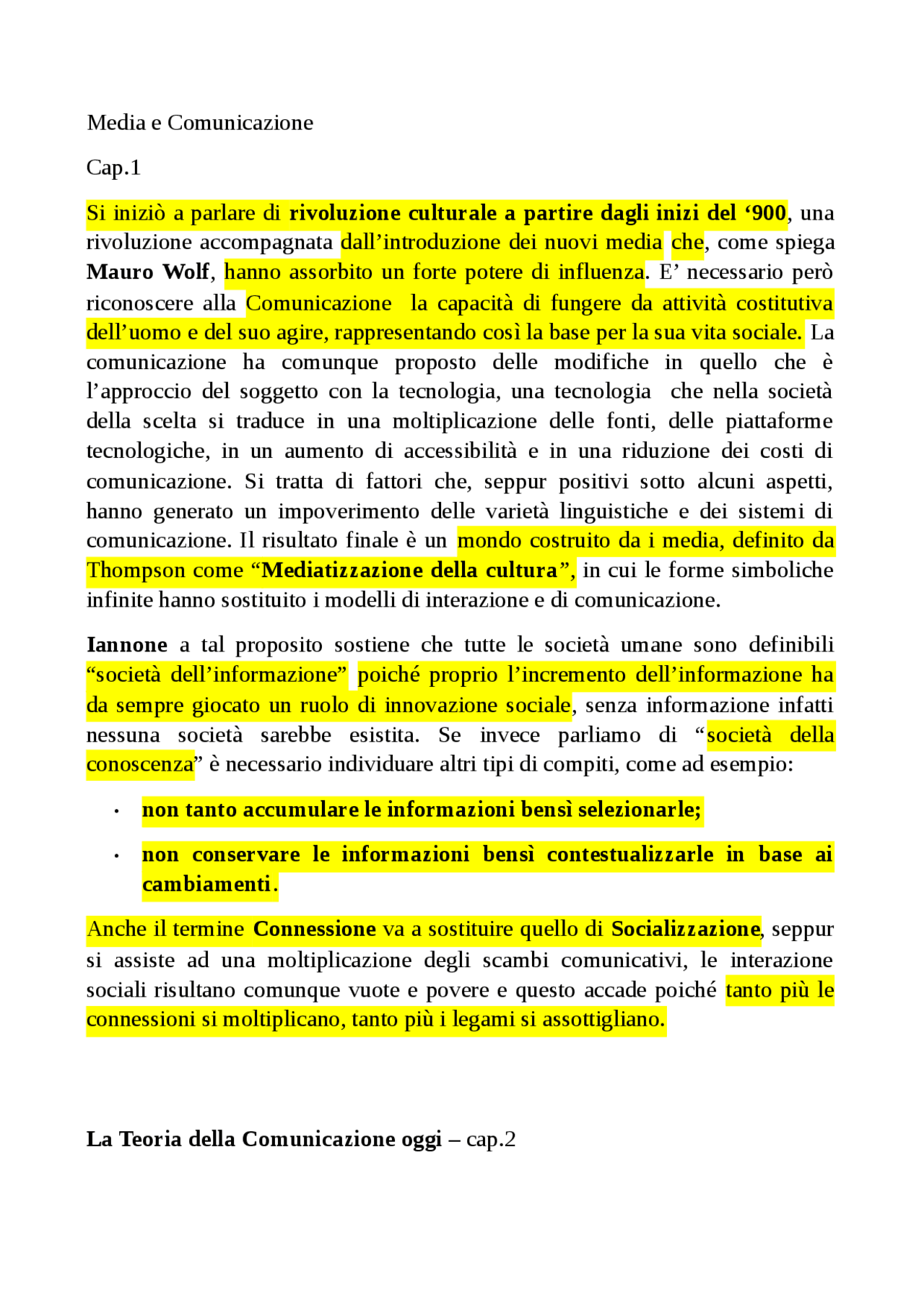 Riassunto Libro Media E Comunicazione Docsity
