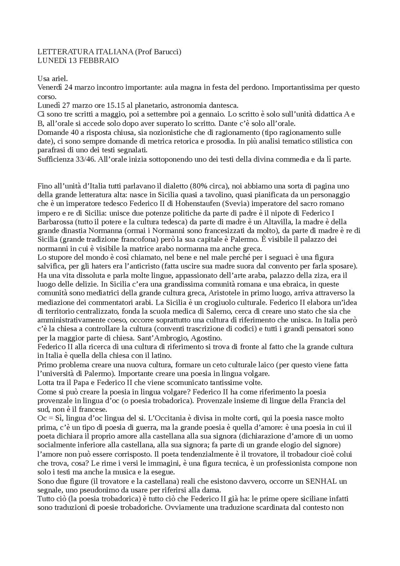 Lezioni di letterarura italiana e beni culturali | Apuntes de ...