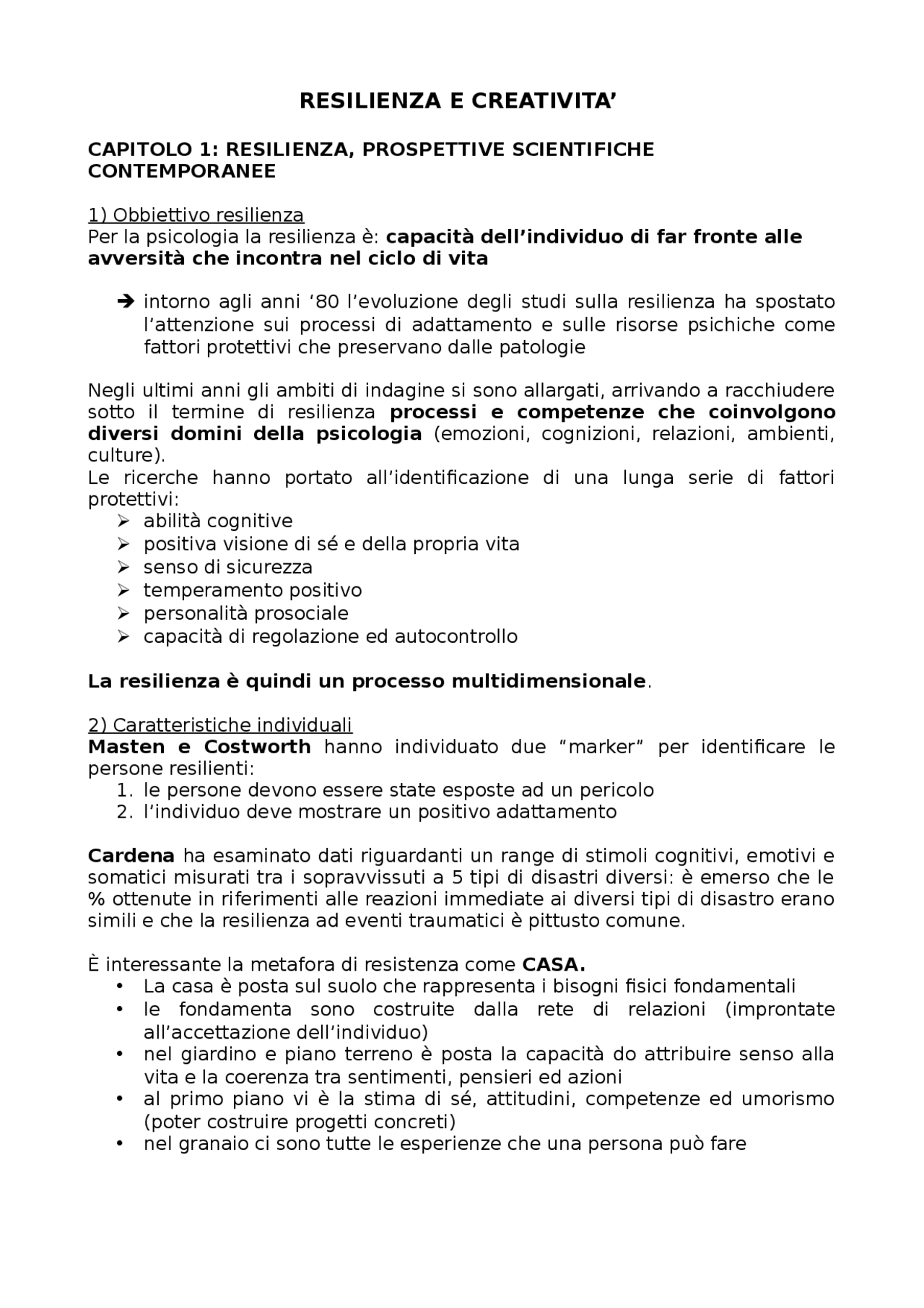 Resilienza E Creatività Docsity
