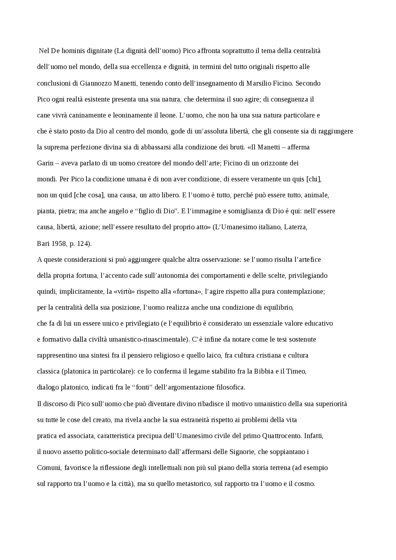 Pico Della Mirandola Docsity