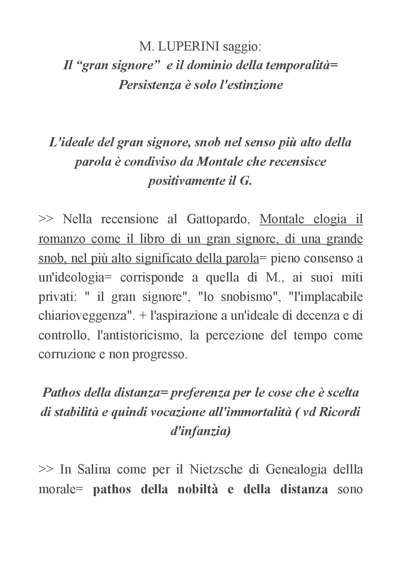 Saggio Luperini: il "gran signore" e il dominio della temporalità in ...