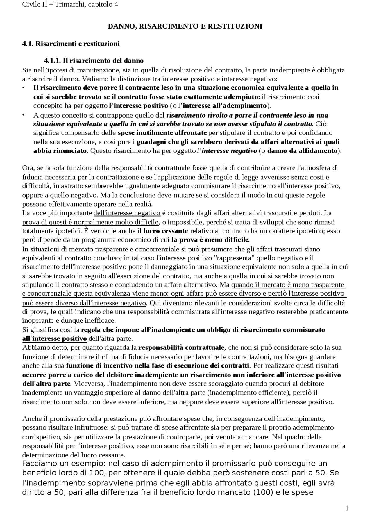 Sintesi Diritto Privato Trimarchi Docsity