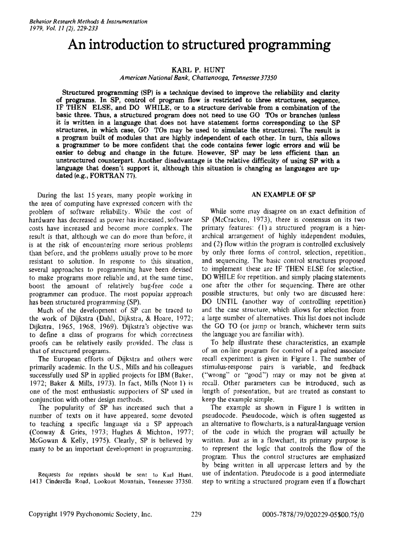 Introduction to Structured Programming | Essays (university) Computer ...