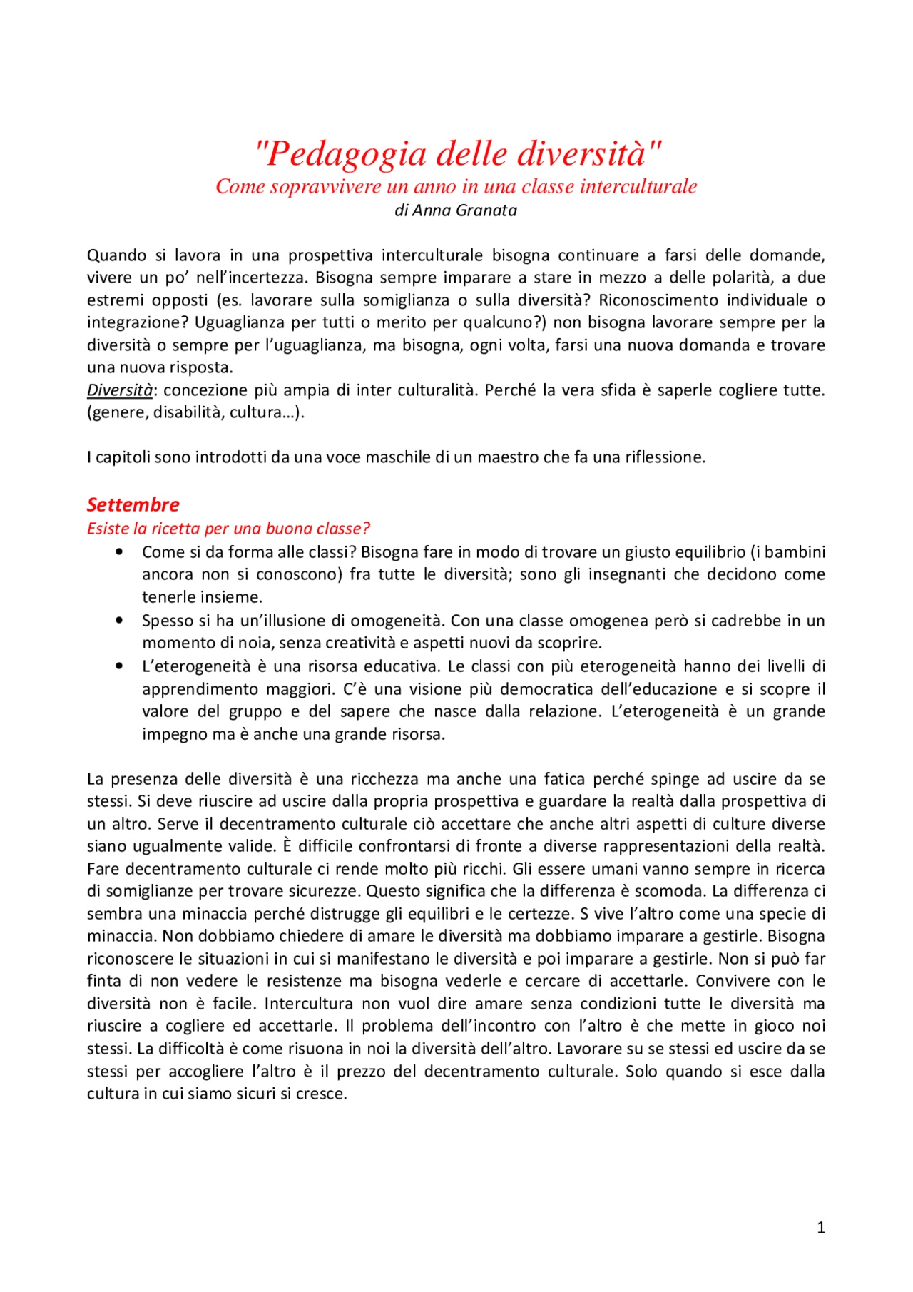 Pedagogia Delle Diversità Docsity