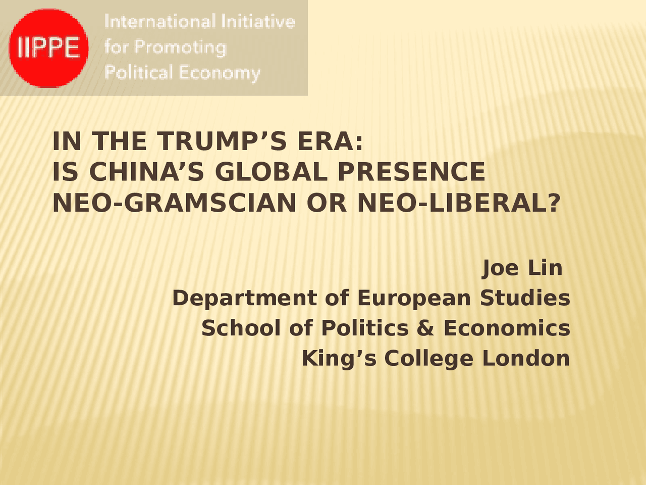 In the Trump's Era: Is China's Global Presence Neo-Gramscian or Neo ...