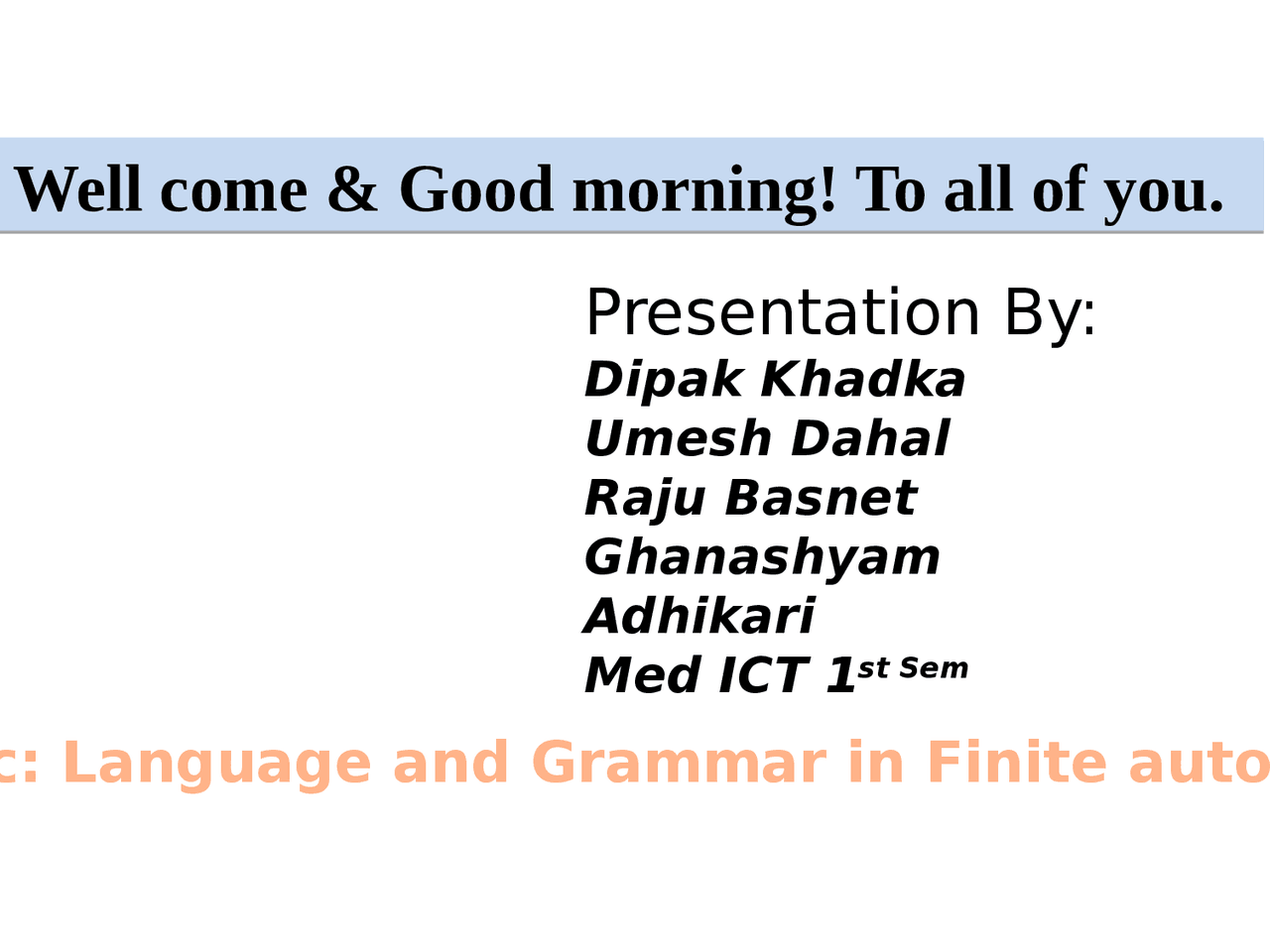Language And Grammar In Finite Automata Docsity