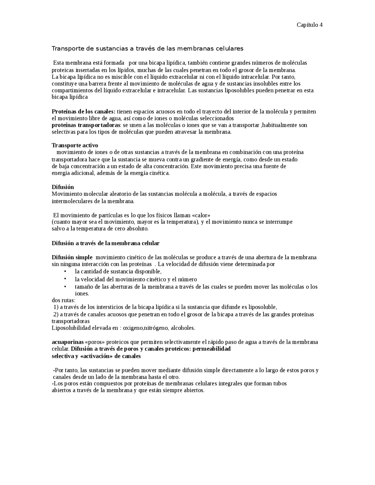 Capitulo 4 Guyton resumen - Docsity