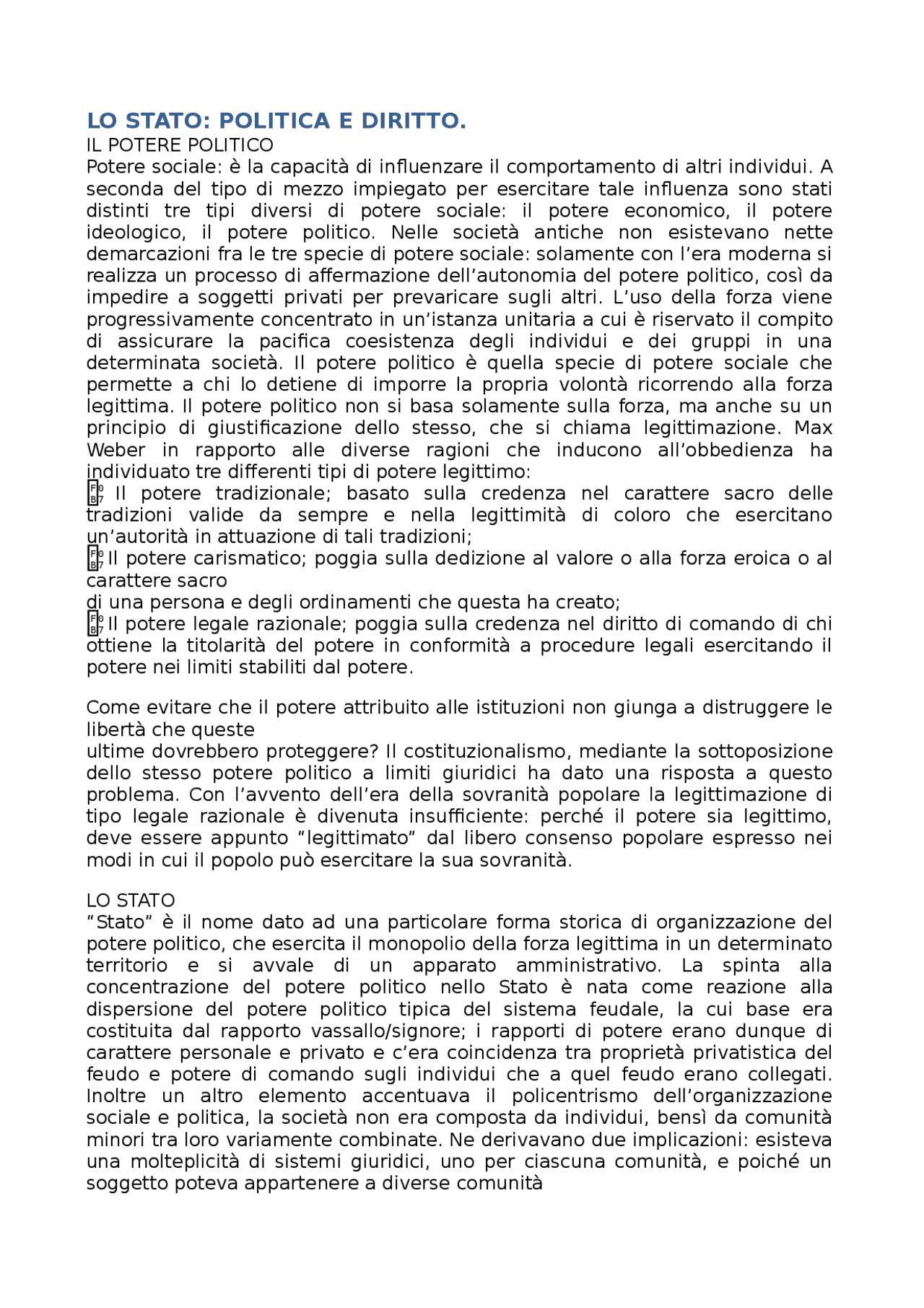 Diritto Costituzionale Riassunto Completo Docsity