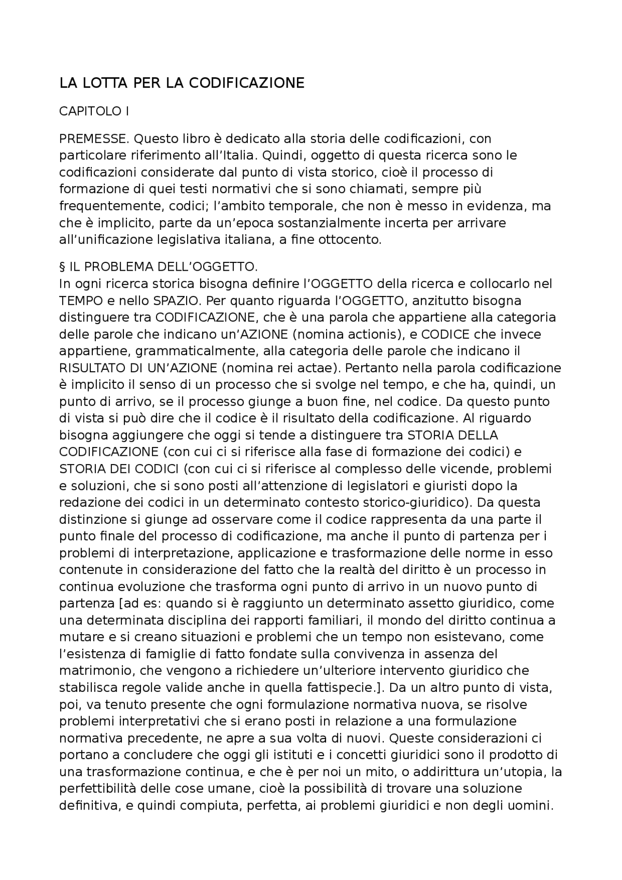 La Lotta Per La Codificazione Docsity