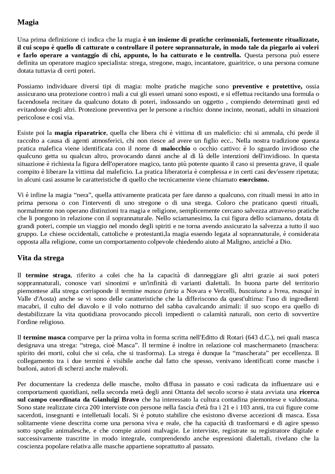 Vita Da Strega Bonato Docsity