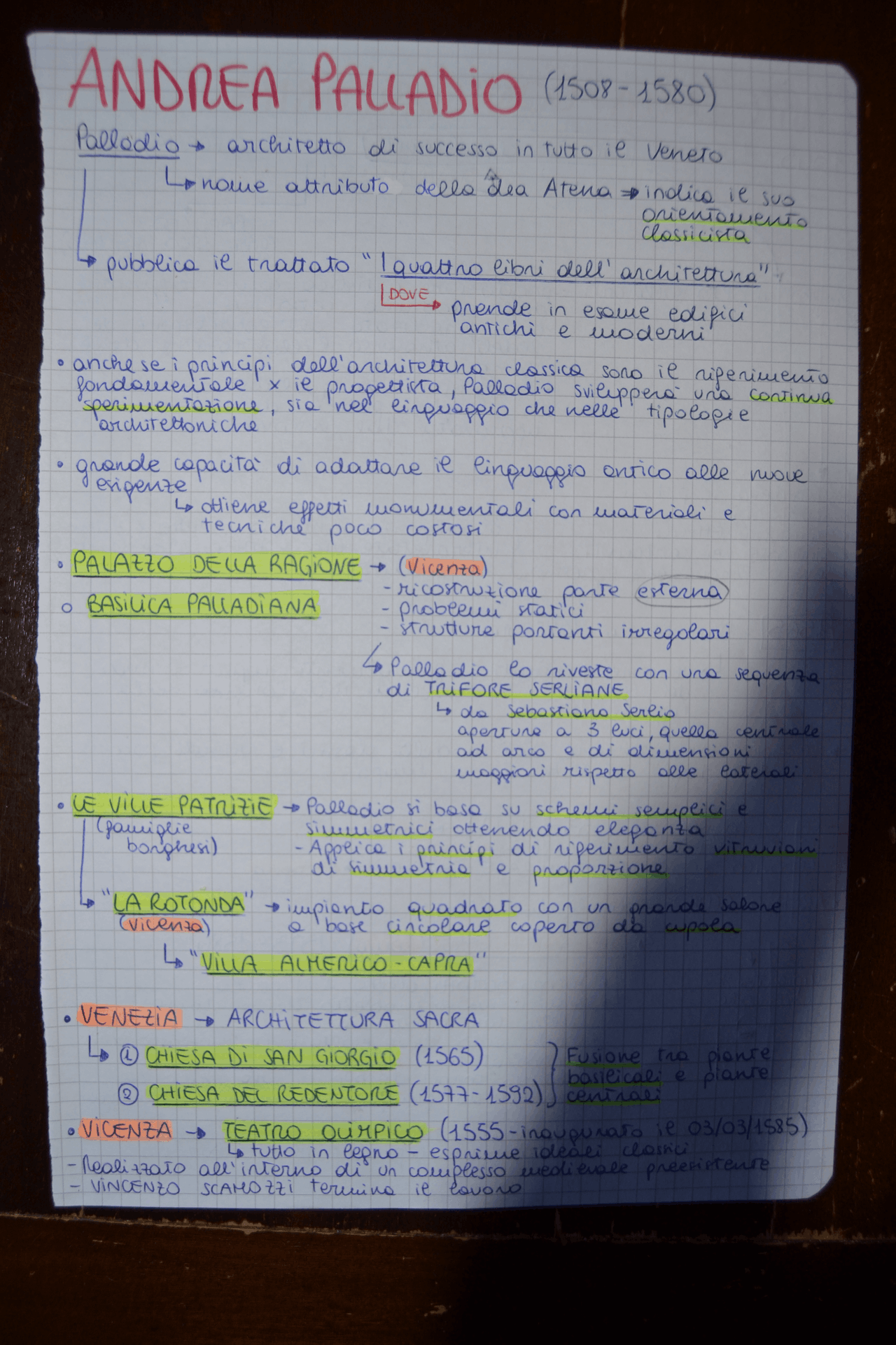 Andrea Palladio Riassunto Docsity