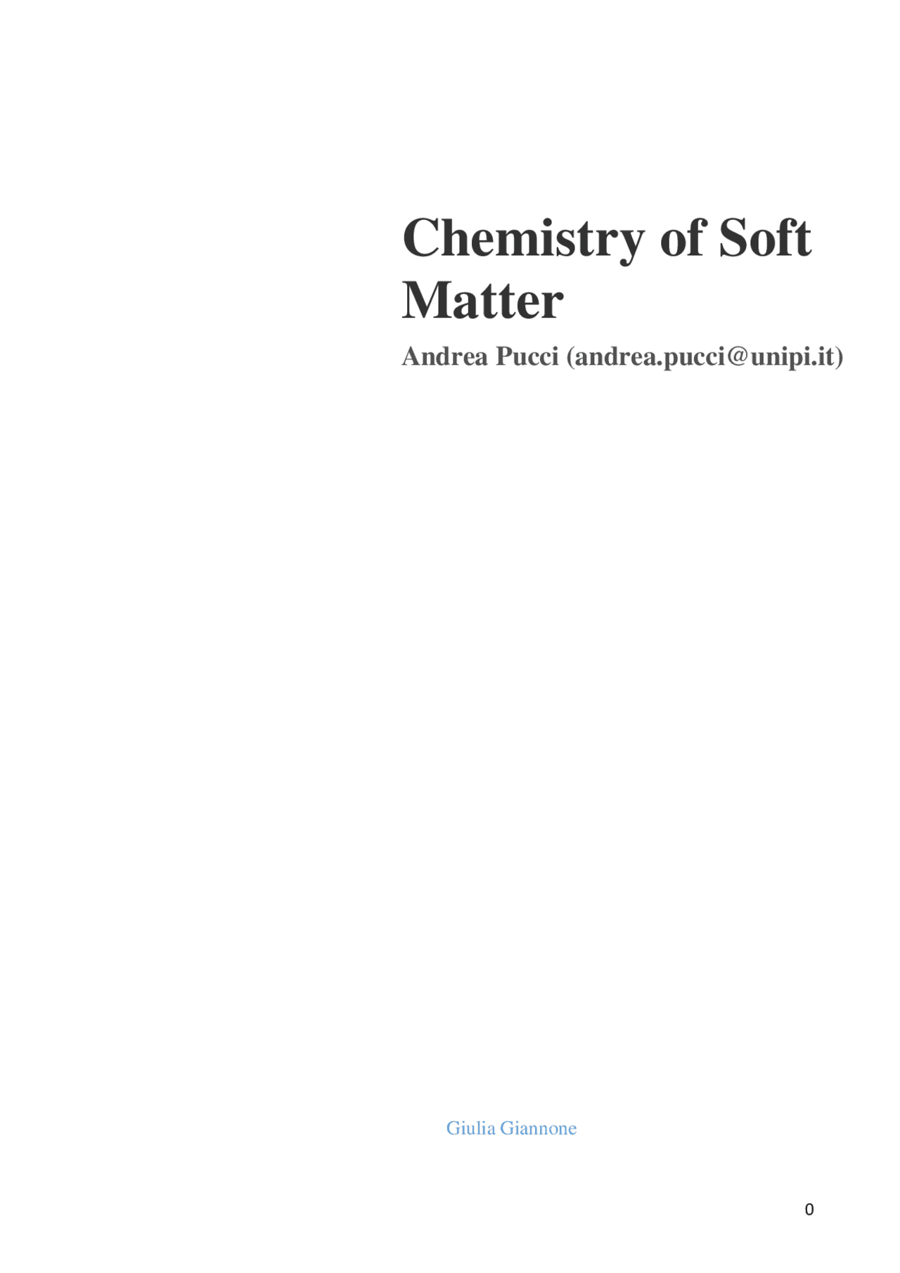 Chemistry Of Soft Matter Docsity