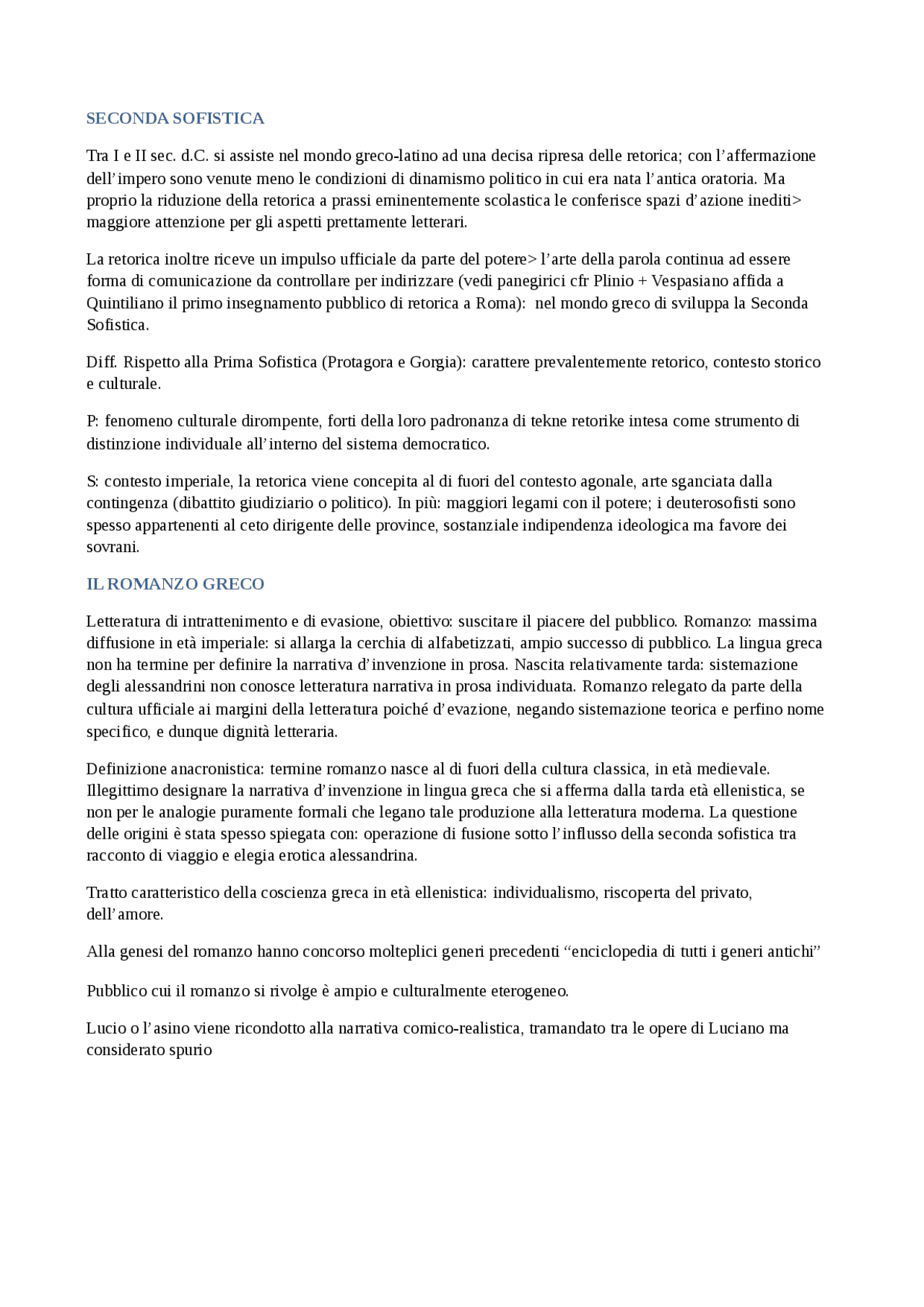 La seconda sofistica - Docsity