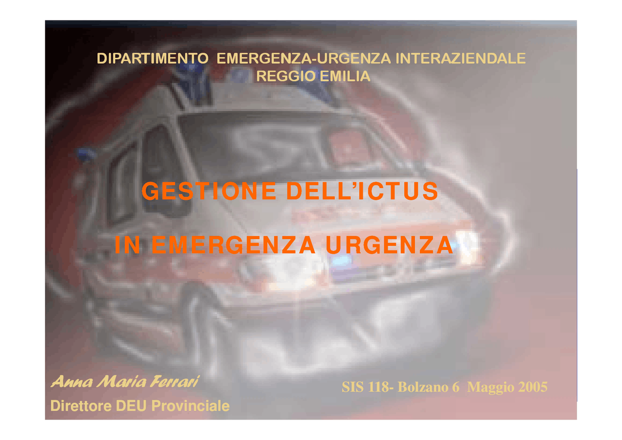 Linee Guida Ictus Ischemico Ed Emorragico Docsity