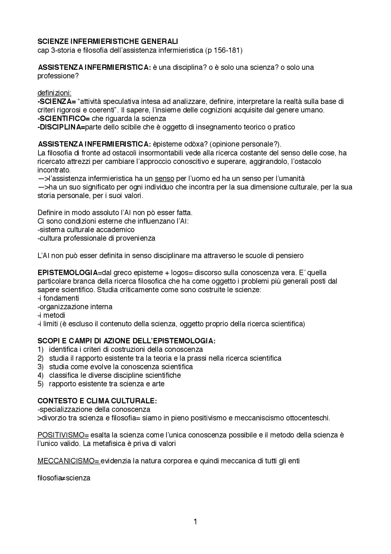 Scienze Infermieristiche Docsity