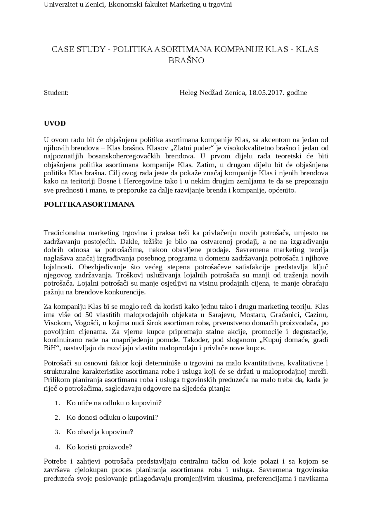 Case study na primjeru Klas BiH | Vodiči, Projekti, Istraživanja ...