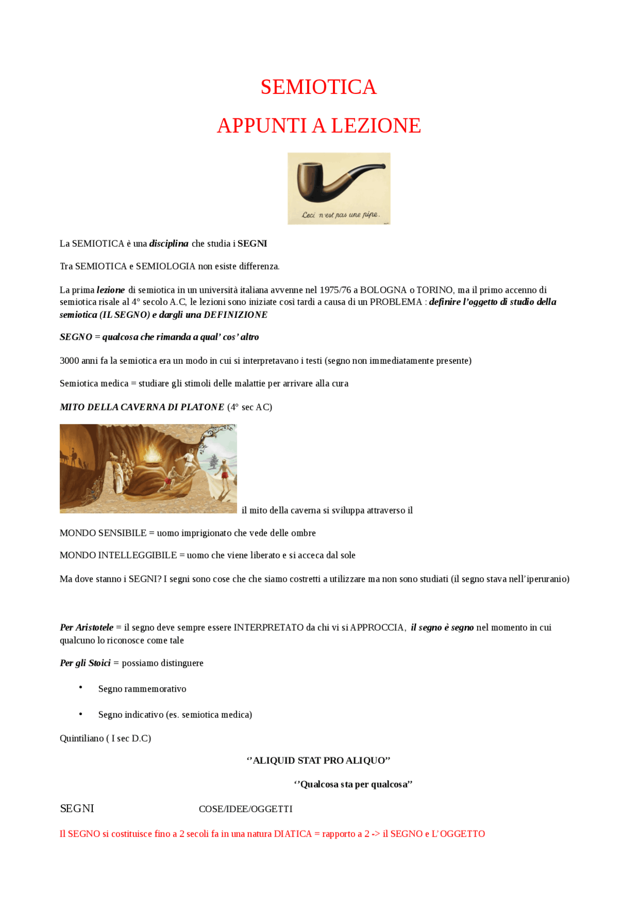 Appunti Di Semiotica Docsity