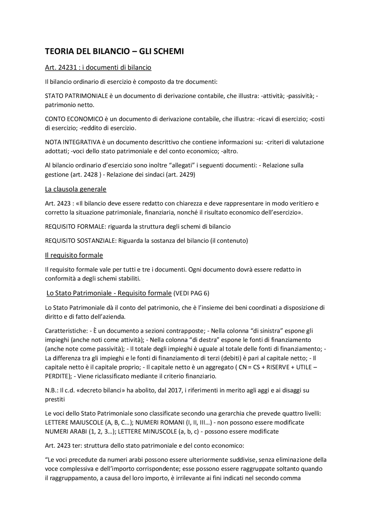 Riassunti Bilancio Mit Docsity