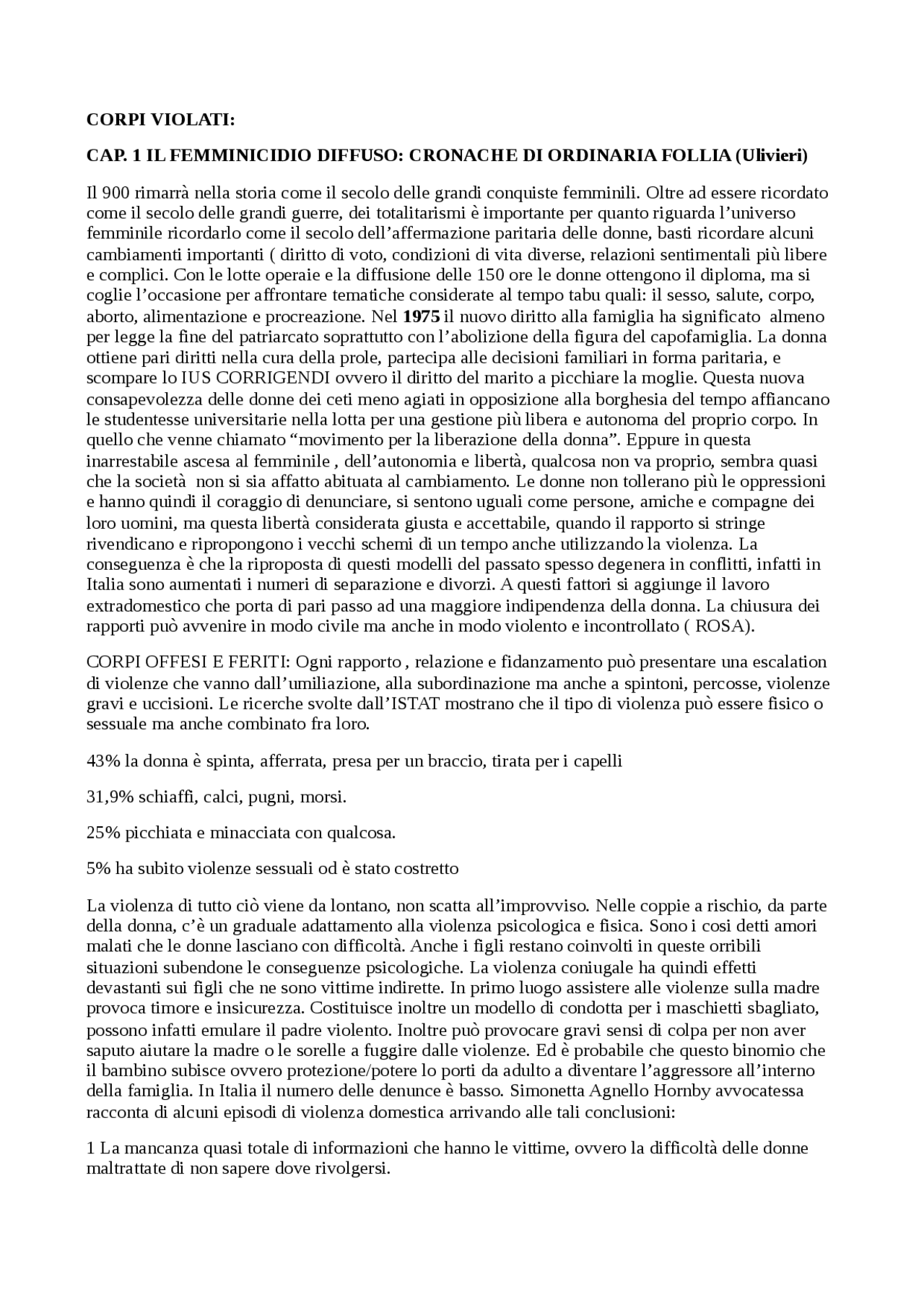 Corpi Violati Di Simonetta Ulivieri Docsity