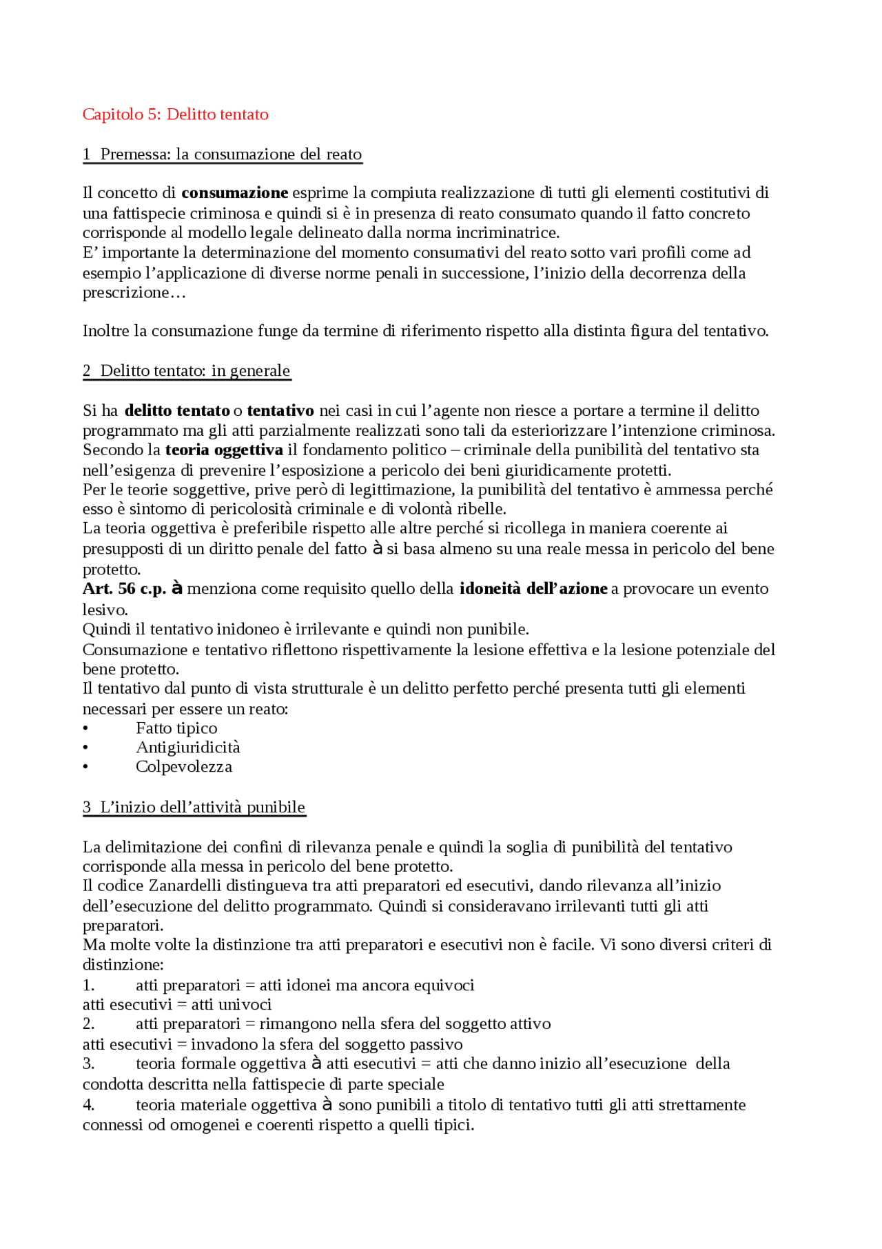 Fiandaca Musco Parte Seconda Cap 5 Il Delitto Tentato Docsity