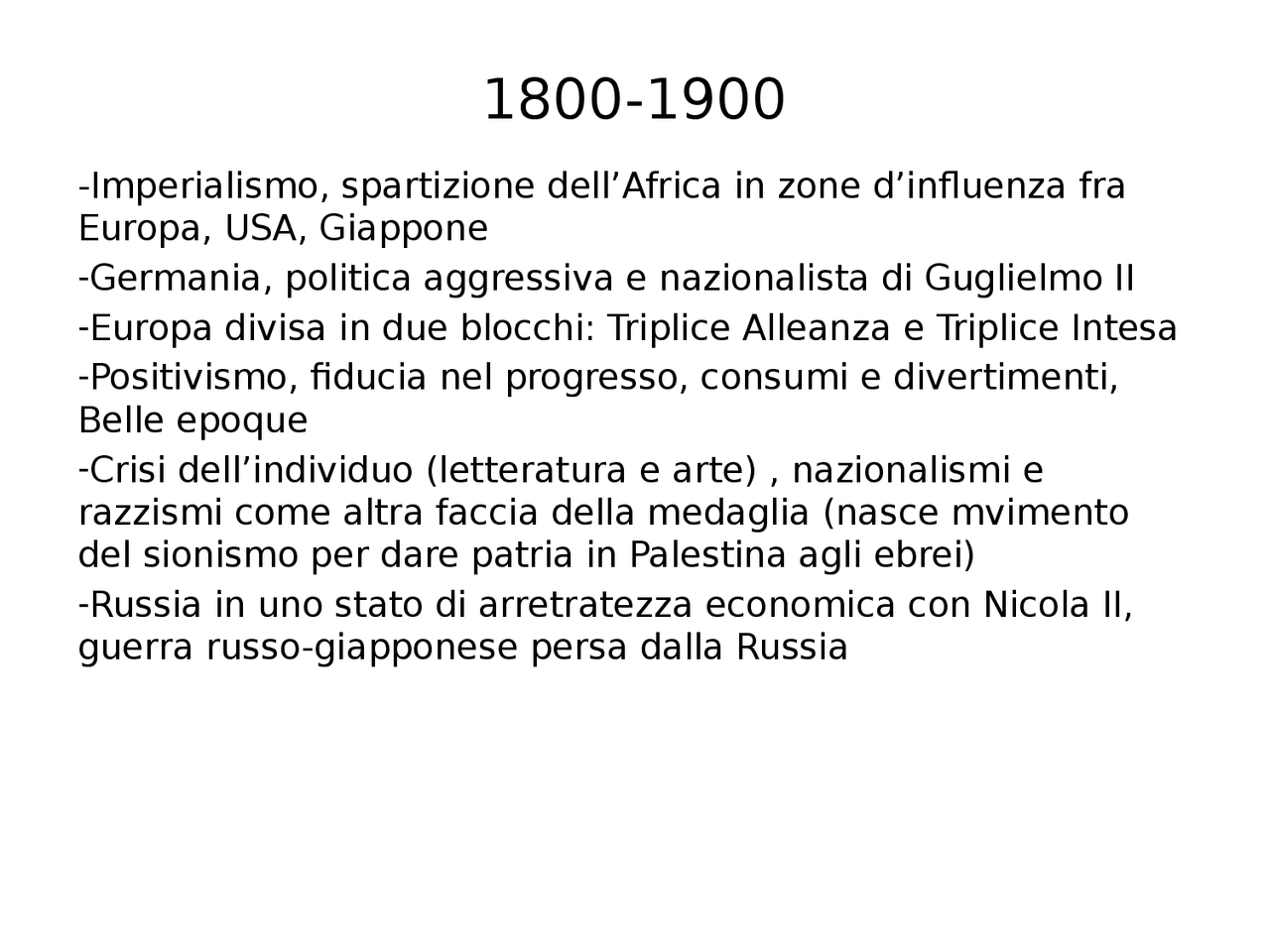 Riassunto Del Novecento Docsity
