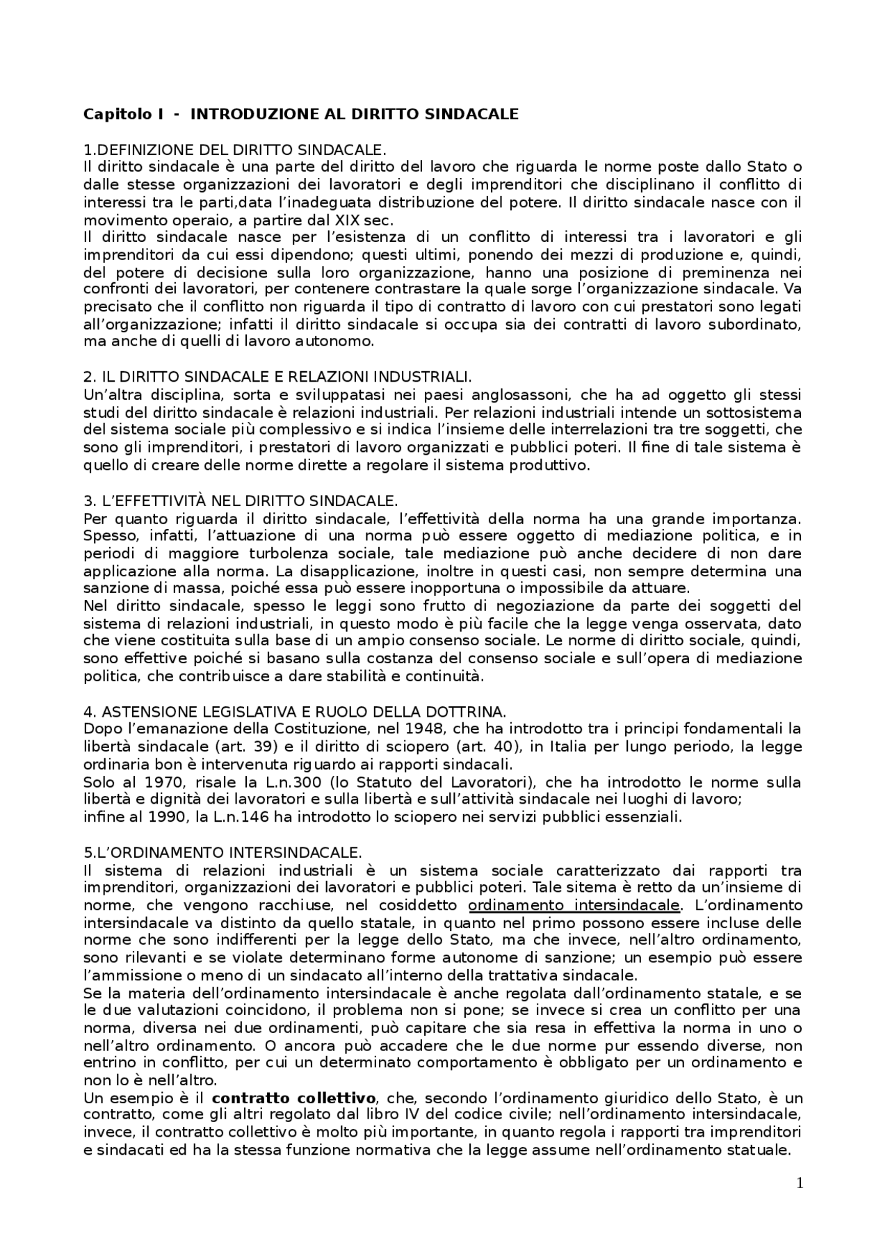 Diritto Sindacale Giugni Docsity